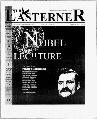 "Easterner, Vol. 53, No. 4, October 18, 2001" by Associated Students of ...