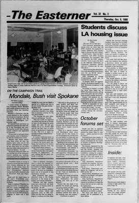 "Easterner, Volume 32, No. 3, October 9, 1980" by Eastern Washington ...