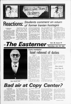 "Easterner, Volume 32, No. 14, January 29, 1981" by Eastern Washington ...