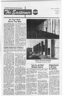 "Easterner, Volume 11, No. 32 July 12, 1961" by Eastern Washington ...