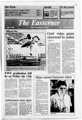 "Easterner, Volume 37, No. 30, June 5, 1986" by Eastern Washington ...