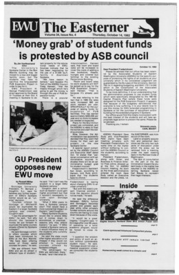 "The Easterner, Vol. 34, No. 4, October 14, 1982" by Eastern Washington University. Associated ...