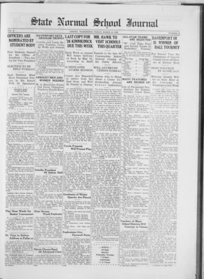 "State Normal School Journal, March 12, 1926, Vol. 10, No. 22" by State ...