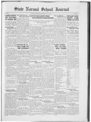 "State Normal School Journal, July 16, 1926, Vol. 10, No. 38" by State ...