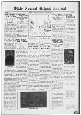 "State Normal School Journal, November 23, 1927, Vol. 12, No. 10" by ...